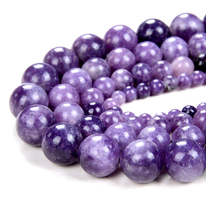 Natural Violet Purple Lepidolite Gemstone Round 4MM 6MM Loose | Etsy