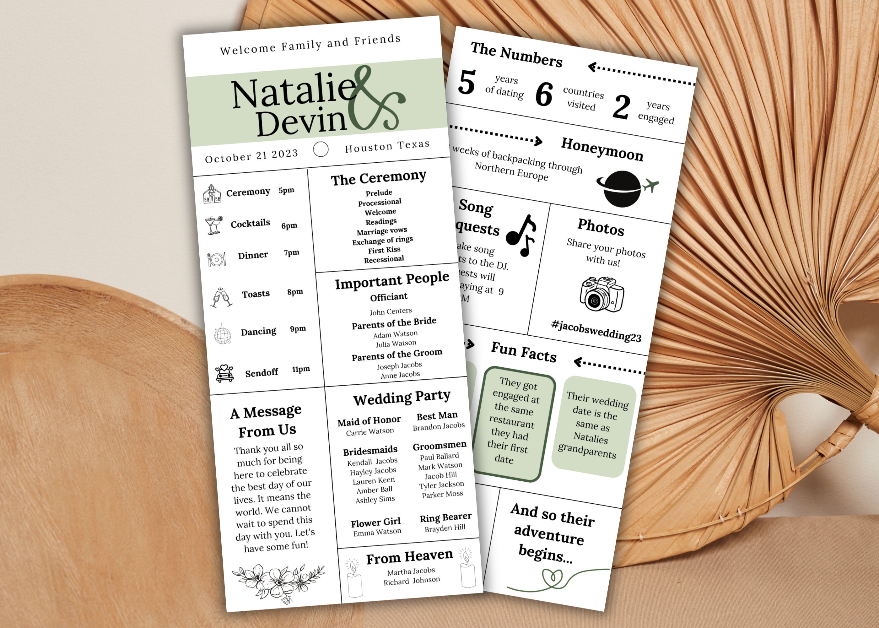 Modern Wedding Infographic Template Wedding Program Template - Etsy