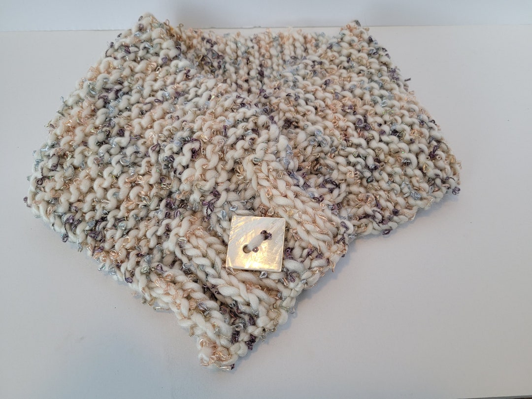 Unique Ivory/cream/gray Tweed Handkerchief Style Scarf With Alabaster ...