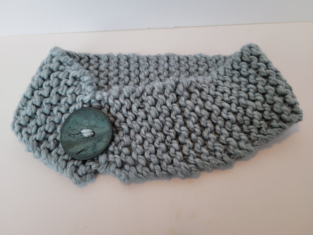 Elegant Eucalyptus Cowl Collar With Unique Button Accent - Etsy
