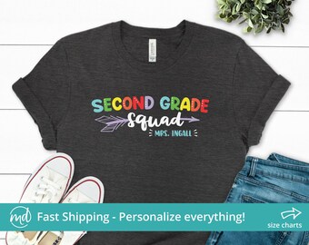 Second Grade Squad Matching Shirts 2nd Grade Squad Tshirt - Etsy