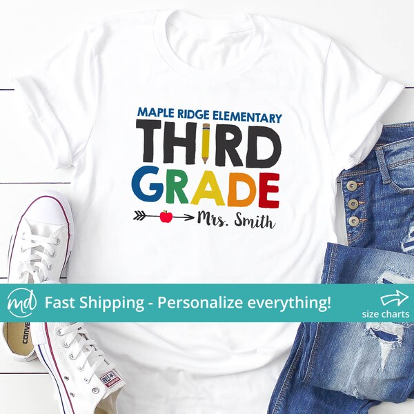 3rd Grade Teacher Shirt - Etsy