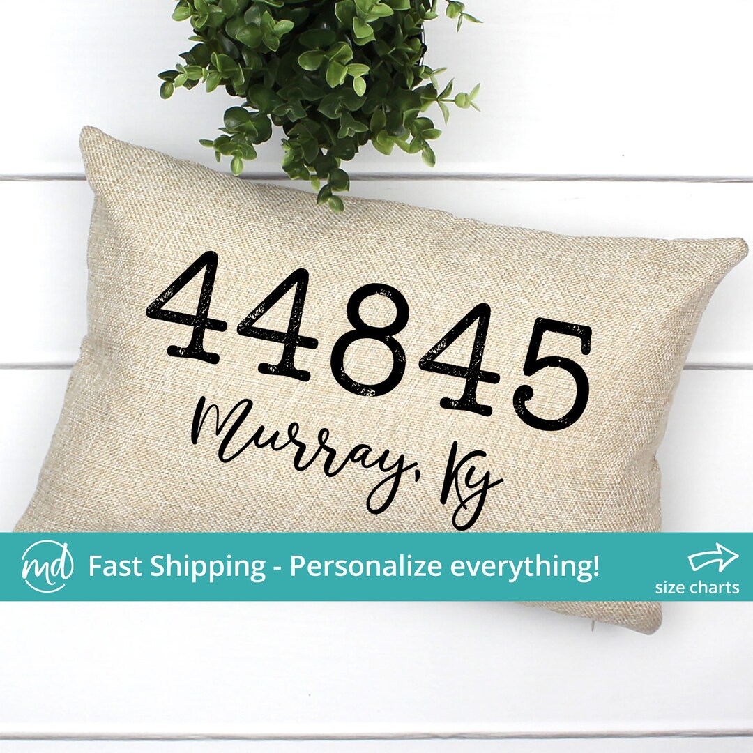 Home Zip Code Pillow, Hometown Pillow, New Home Gift Personalized Zip ...