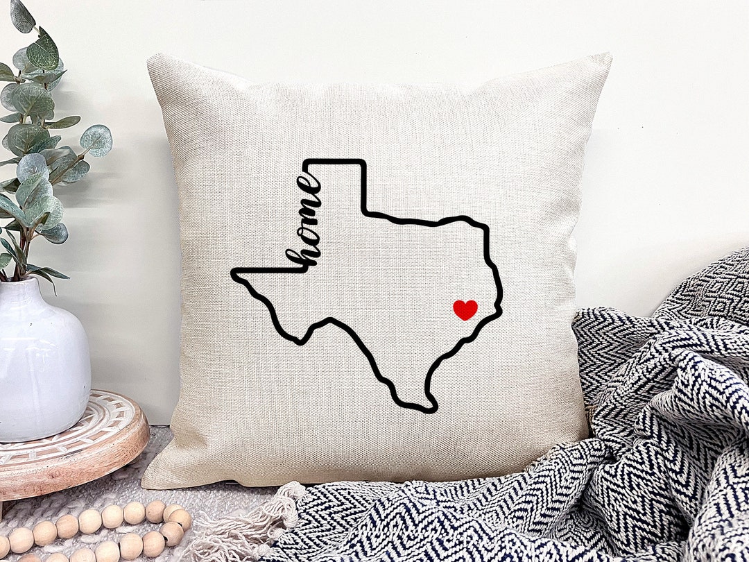 Texas Home Pillow, Texas State Outline, Texas Home Decor, Texas is Home ...