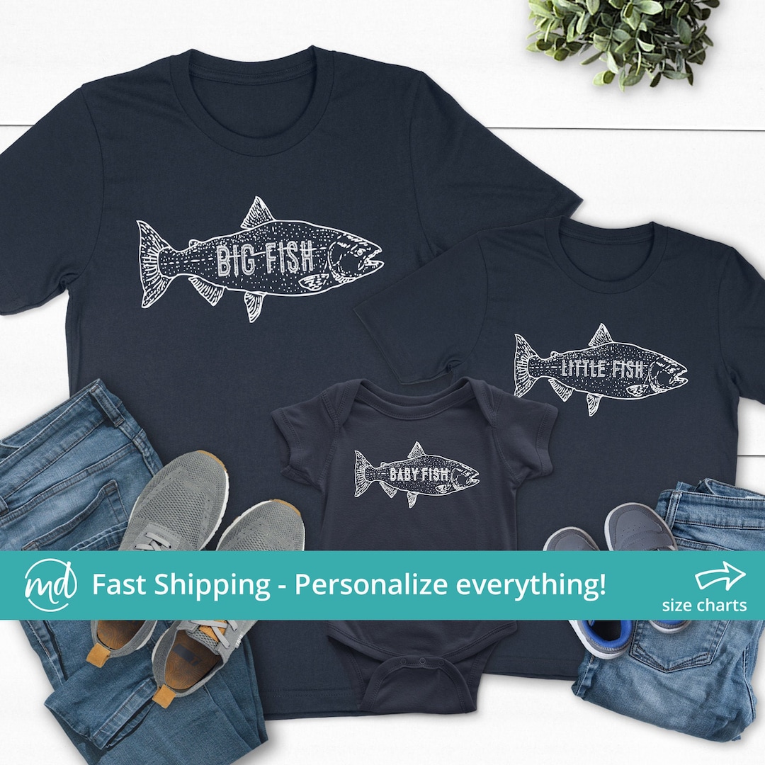 Big Fish Little Fish Shirts for Dad and Son, Big Fish Baby Fish Shirts ...