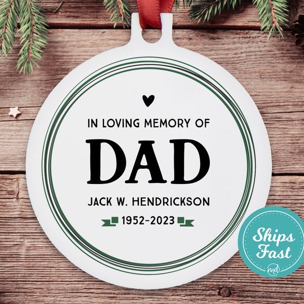 Personalized in Memorial Ornaments Dad - Etsy