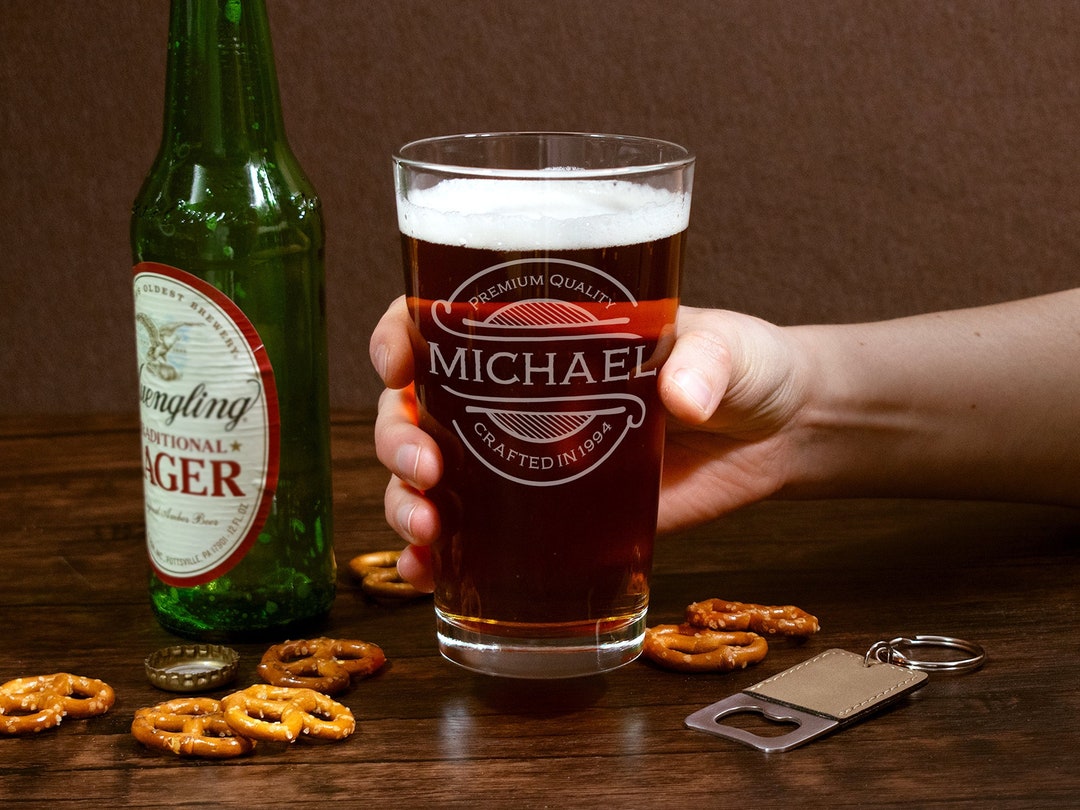 Personalized Beer Glass for Men, Birthday Beer Glass, Custom Beer ...