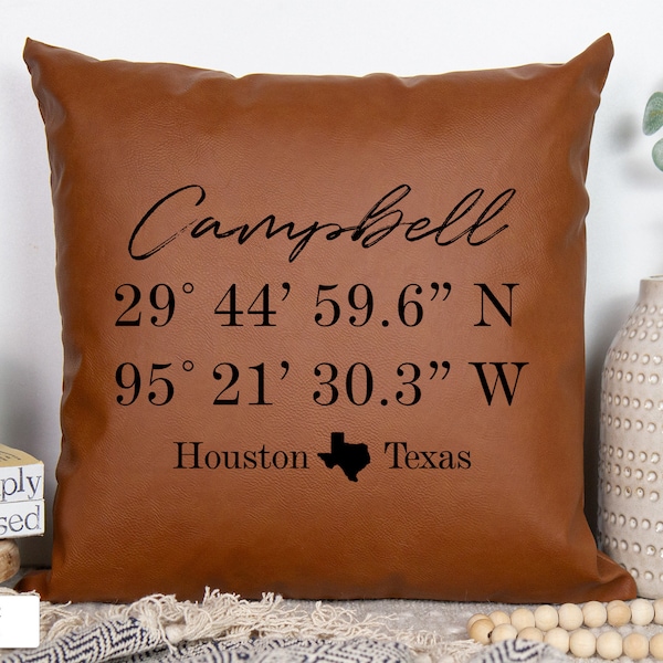 Latitude Longitude Pillow - Etsy