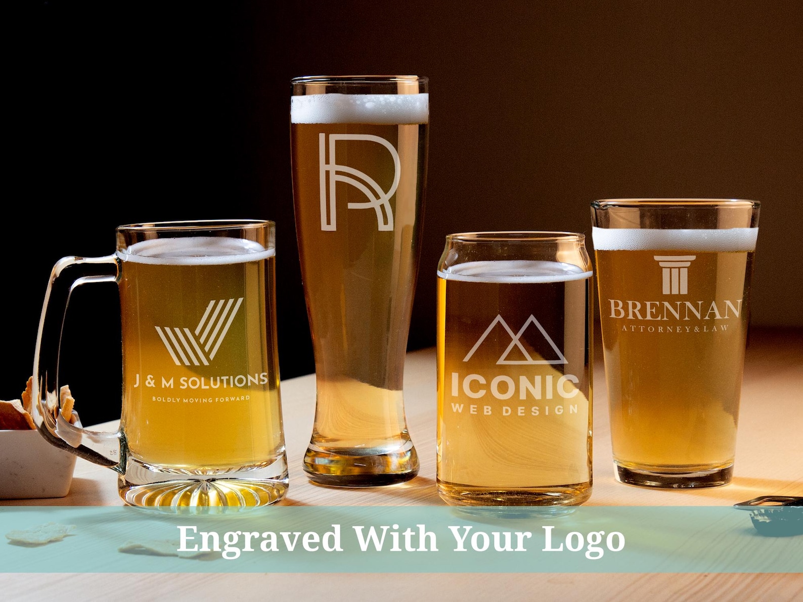 Logo Pint Glasses, Logo Beer Glass, Custom Logo Glasses, Personalized ...