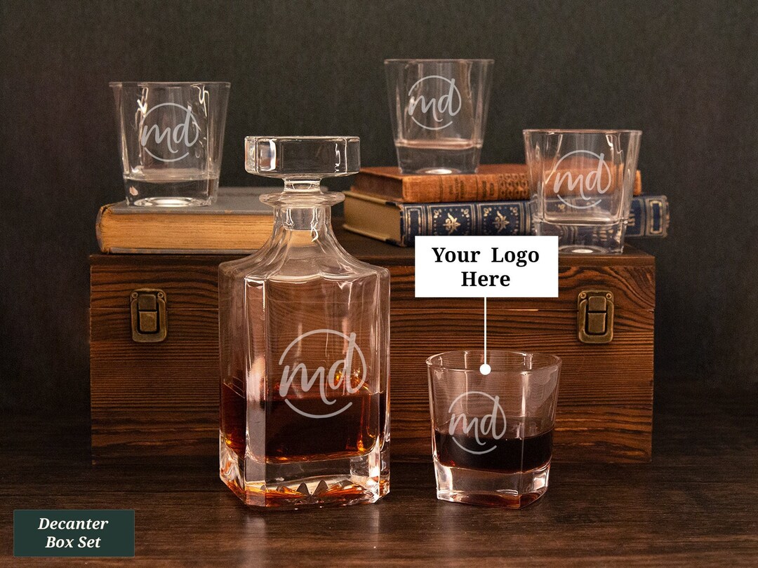 Whiskey Decanter Set With Logo, Corporate Gifts With Logo, Custom Logo ...