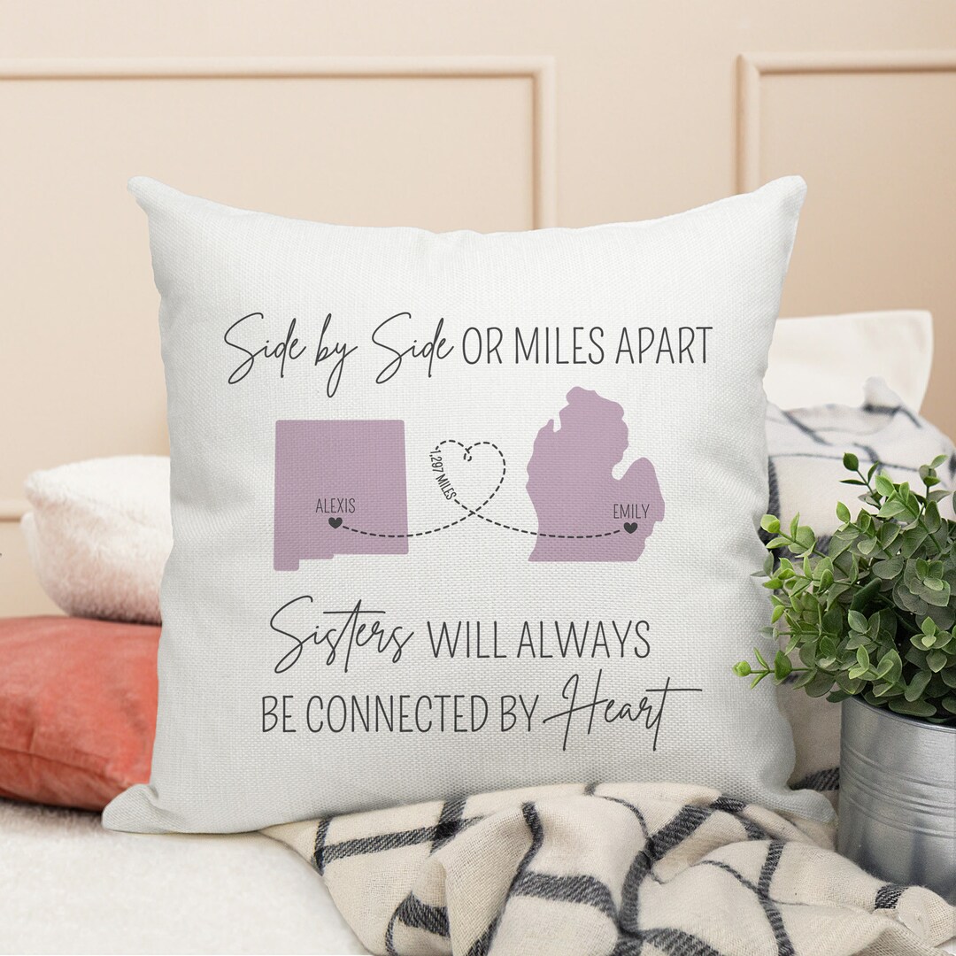 Sister Long Distance Pillow, Sister Birthday Gift From Sister Pillow ...