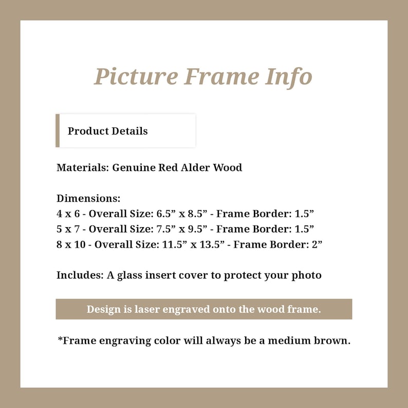 Custom Text Picture Frame Personalized, Wood Picture Frames 5x7, Photo ...