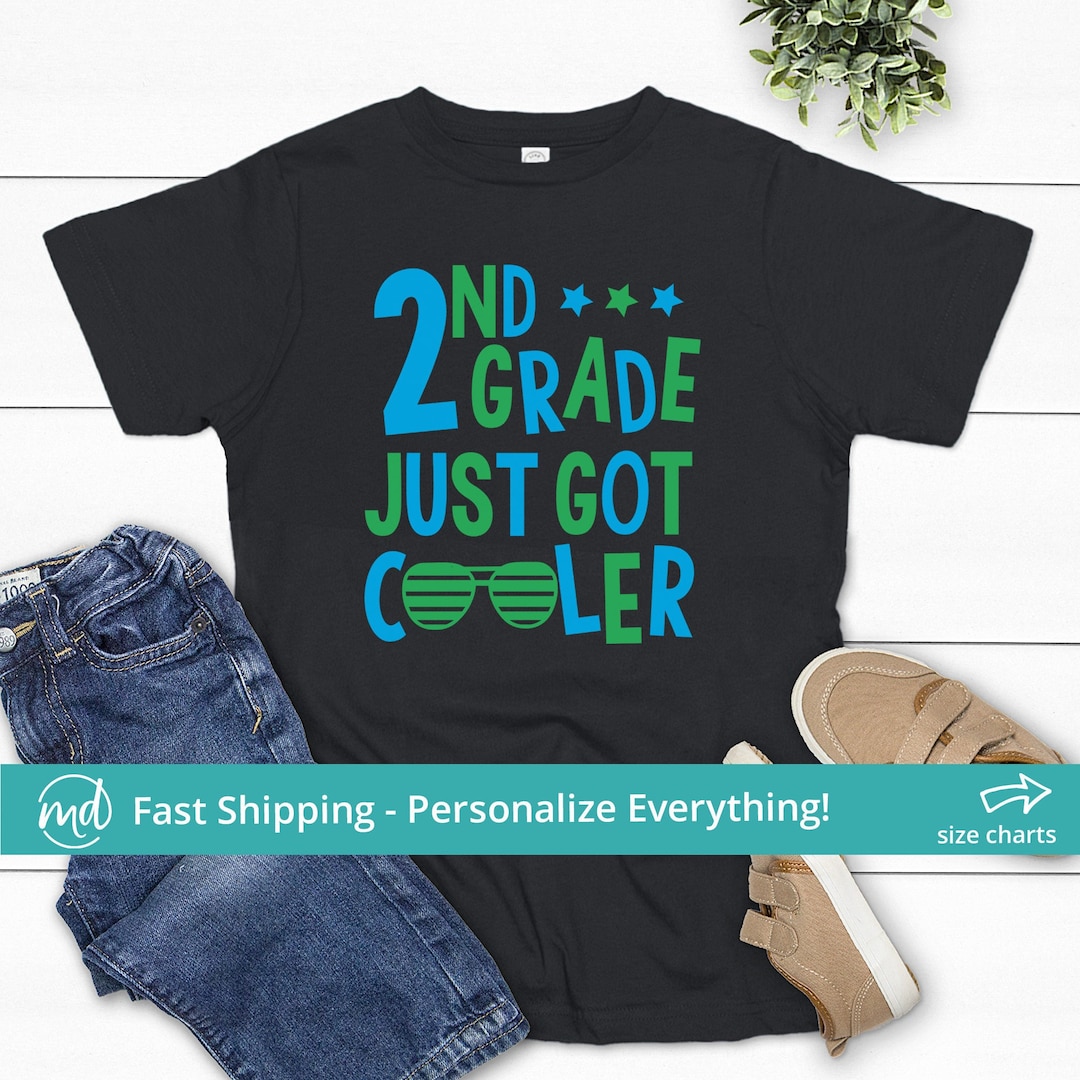 2nd Grade Just Got Cooler Shirt, Second Grade Boy Shirt, 2nd Grade ...