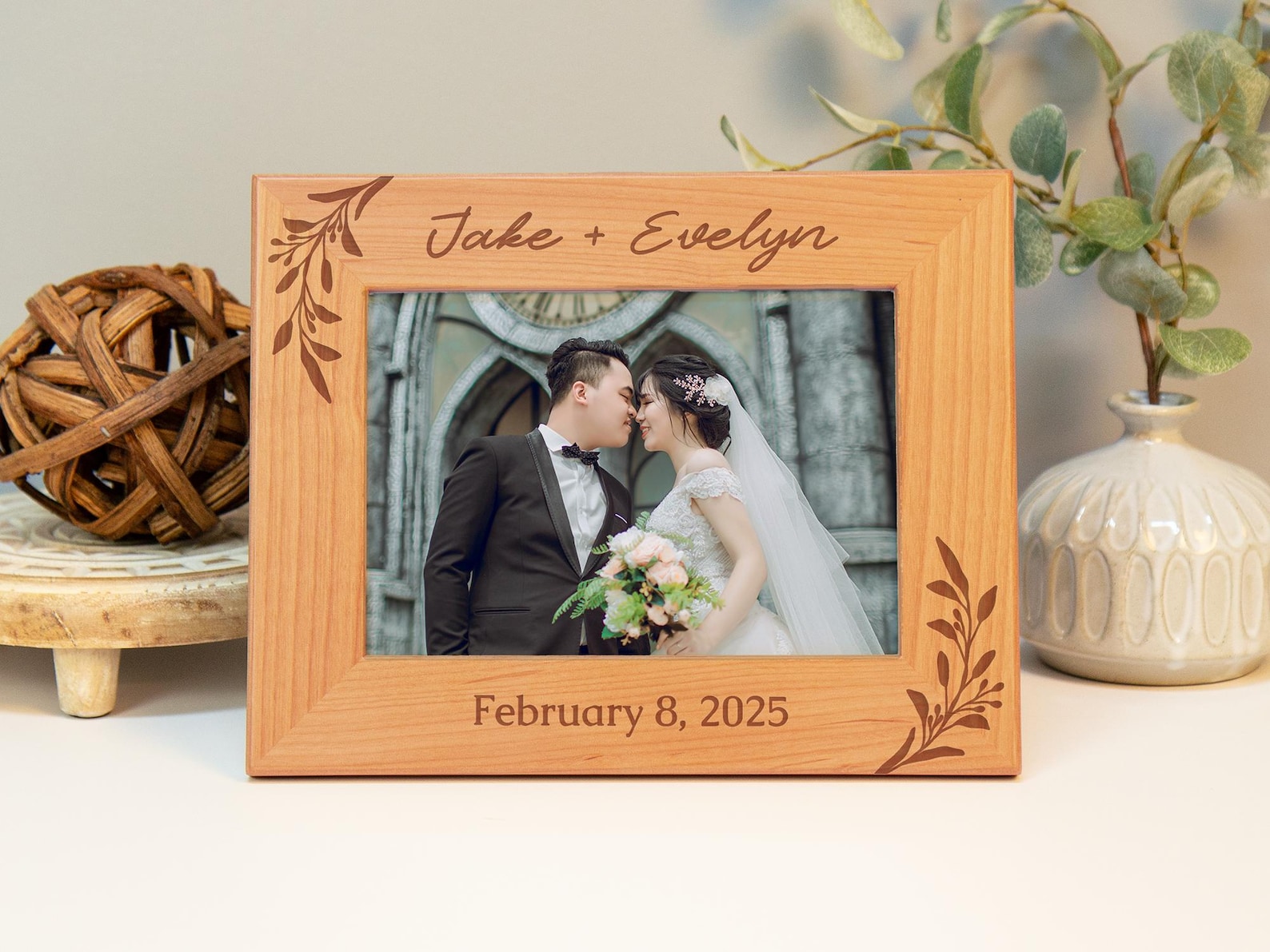 Personalized Wedding Frame, Photo Frame Engagement Gift, Custom Picture ...