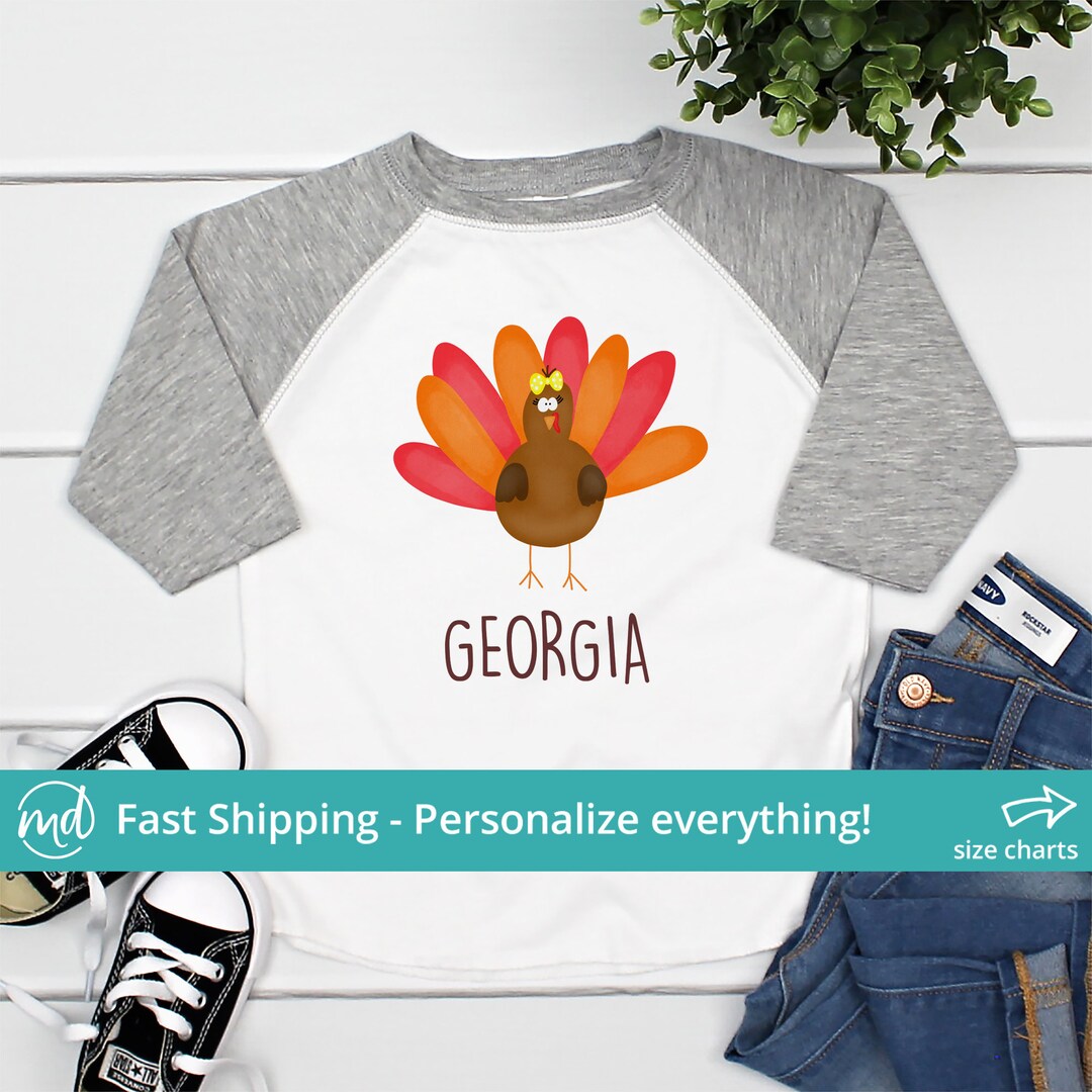 Personalized Thanksgiving Shirt for Girls Thanksgiving Outfit, Toddler ...