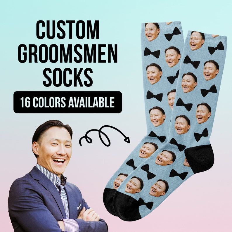 Personalized Groomsmen Socks With Faces, Groomsman Proposal Gift, Groom ...