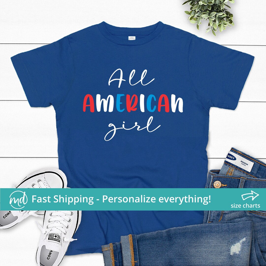 All American Girl Shirt 4th of July Shirt for Toddler Girl, Fourth of ...