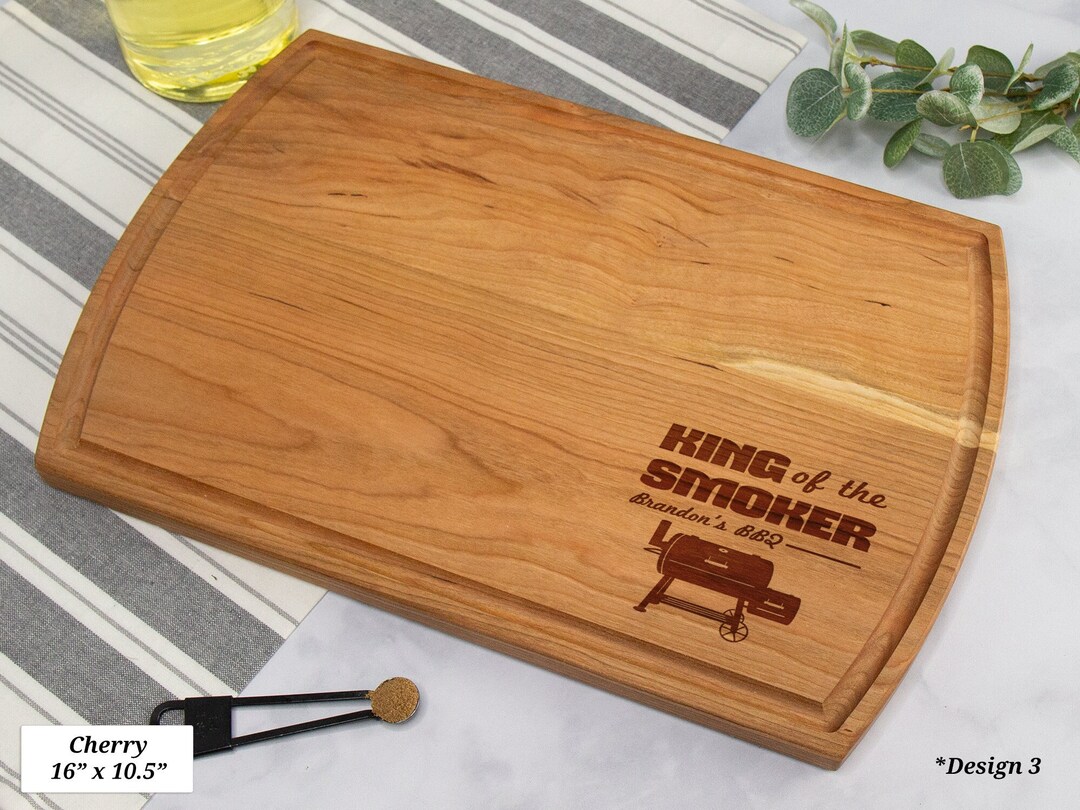 Smoker Cutting Board Personalized, Meat Cutting Board for Dad, Grill ...