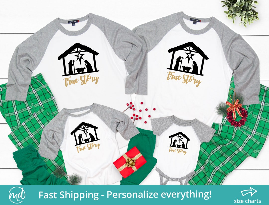 True Story Christmas Pajamas, Christmas Nativity Pajamas, Family ...