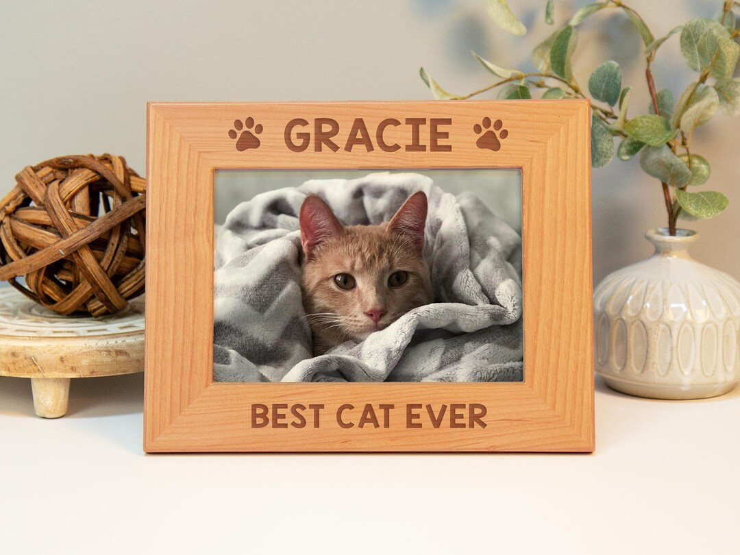 Personalized Cat Picture Frames, Gift for Cat Lover, Cat Photo Frame ...