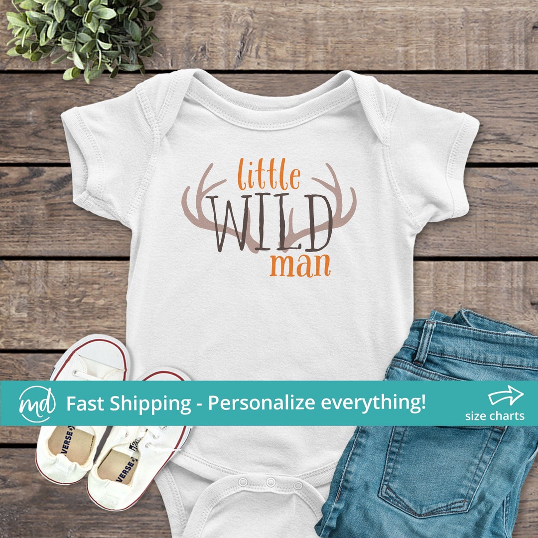 Little Wild Man Outfit, Wild One Bodysuit, Deer Outfit, Baby Boy ...