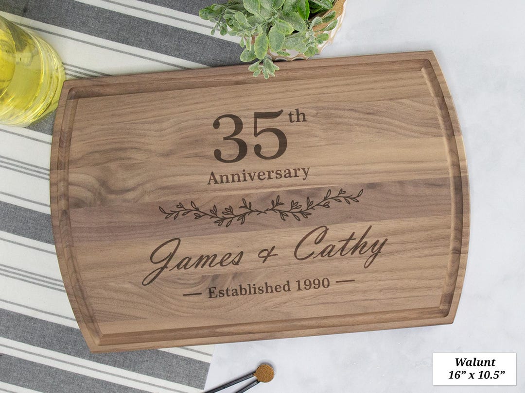 35th Anniversary Cutting Board, 35th Anniversary Gift for Friends ...