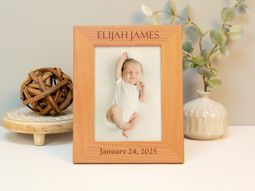 Personalized Baby Picture Frames, Engraved Photo Frame Baby Shower Gift ...