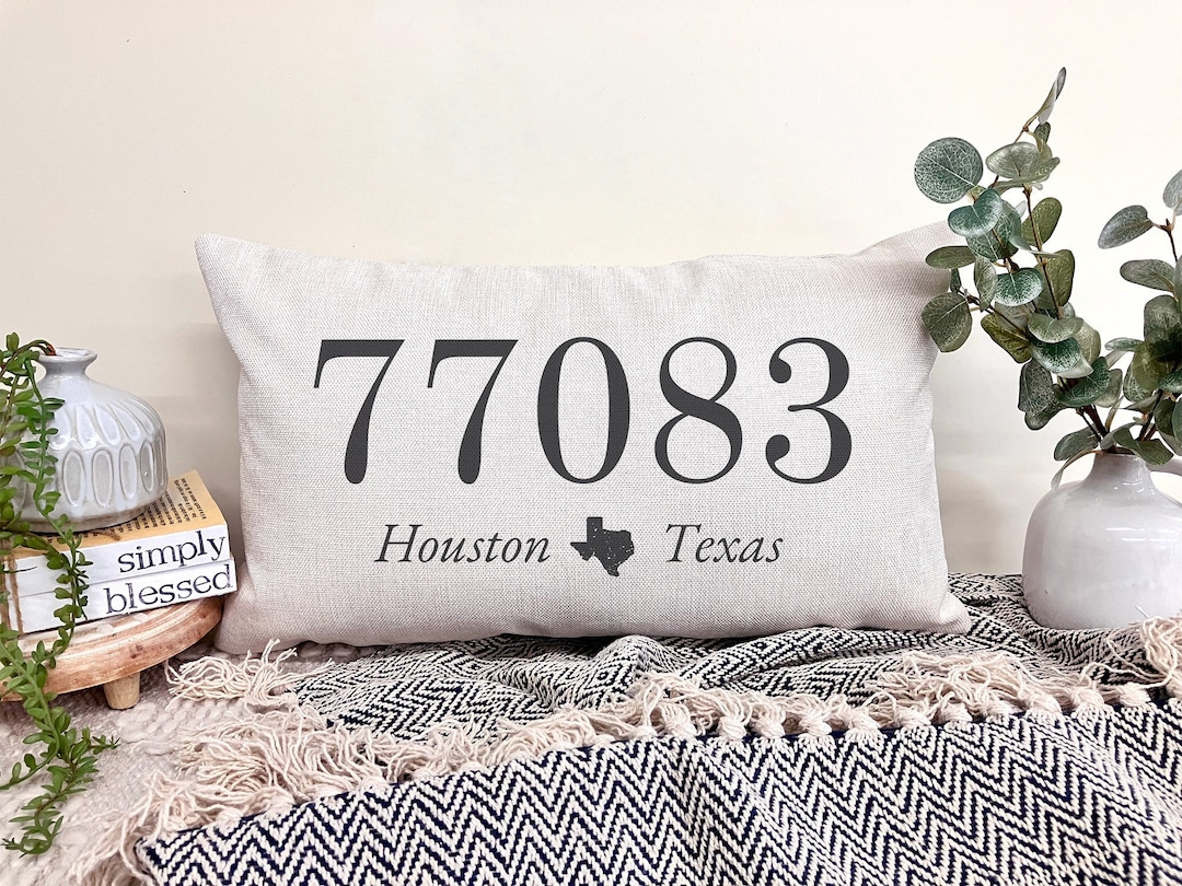 Personalized Zip Code Pillow Cover, Address Pillow, Custom State Pillow ...