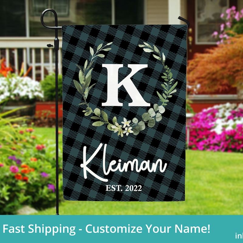 Monogram Garden Flag - Etsy