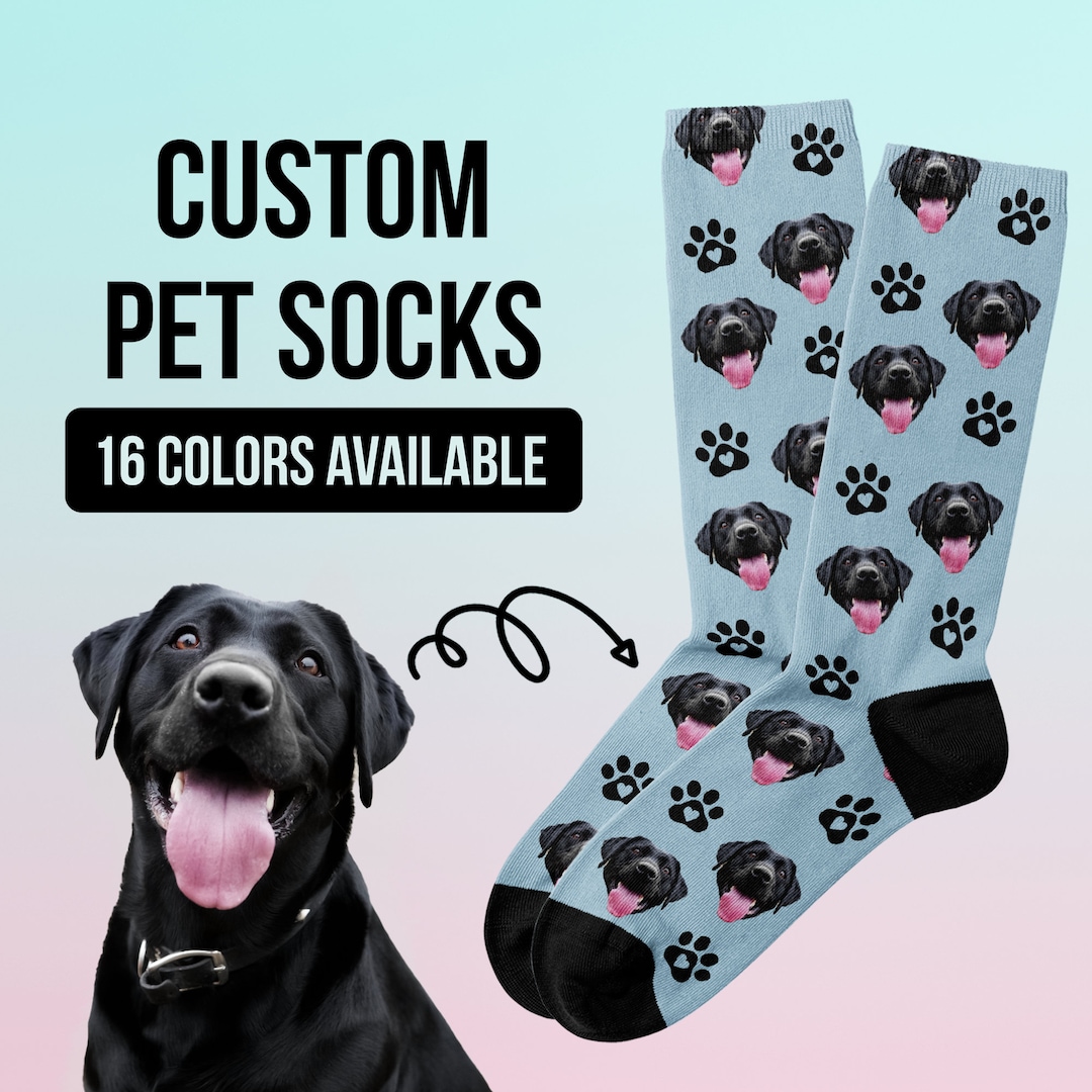 Personalized Dog Socks Custom Pet Socks, Custom Dog Socks, Dog Face ...