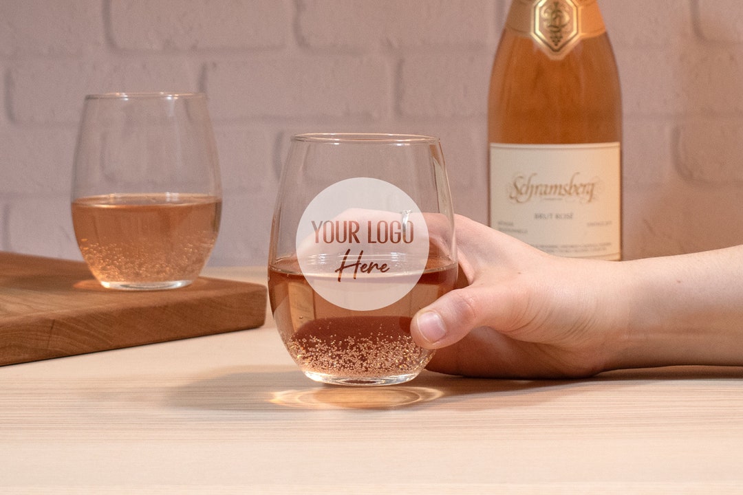 Custom Logo Wine Glasses, Custom Wine Glass, Personalized Stemless Wine ...
