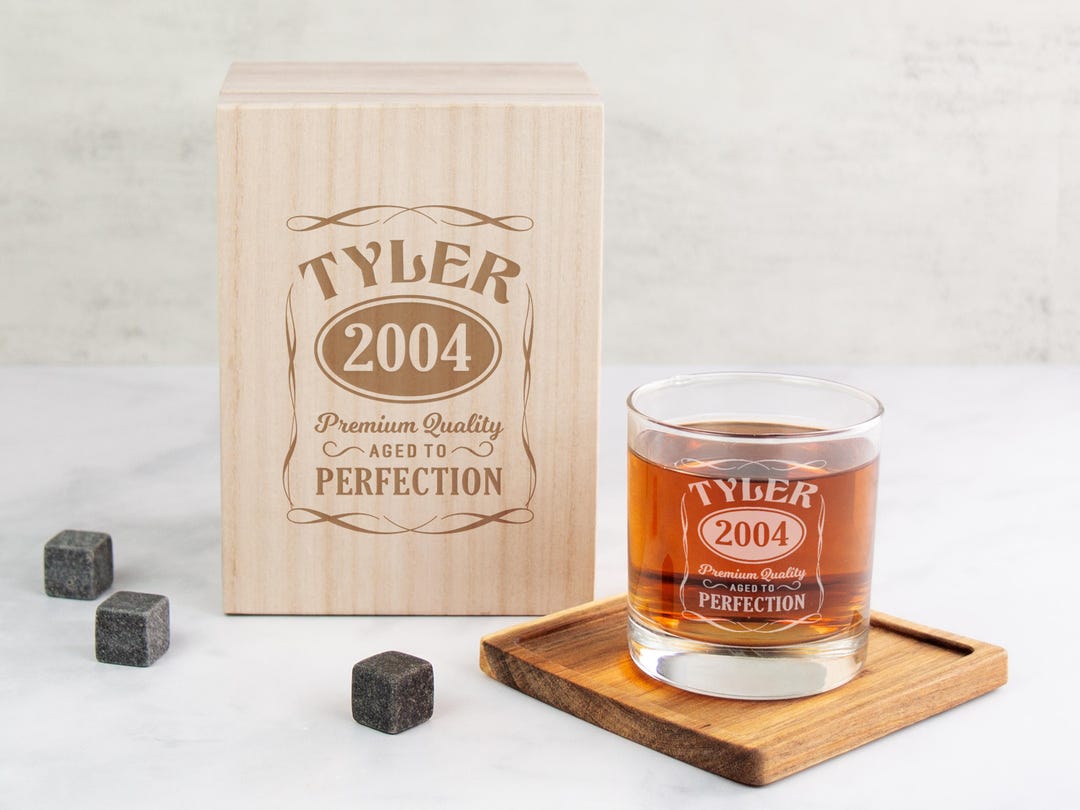 Birthday Gift Personalized Whiskey Glass Set, Custom Whiskey Glasses ...