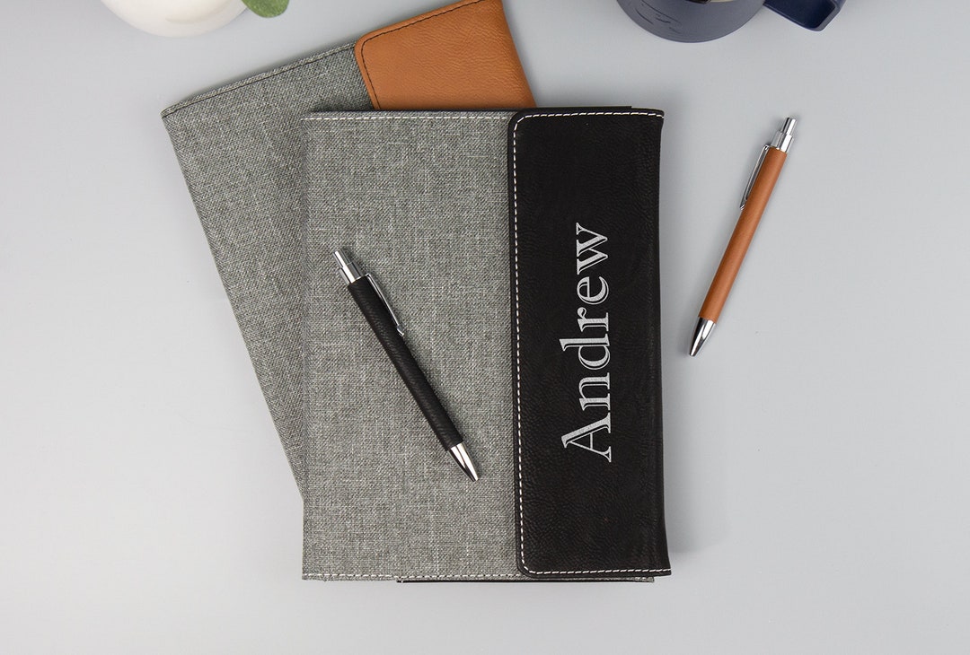 Custom Leather Portfolio for Men, Refillable Journal, Personalized ...