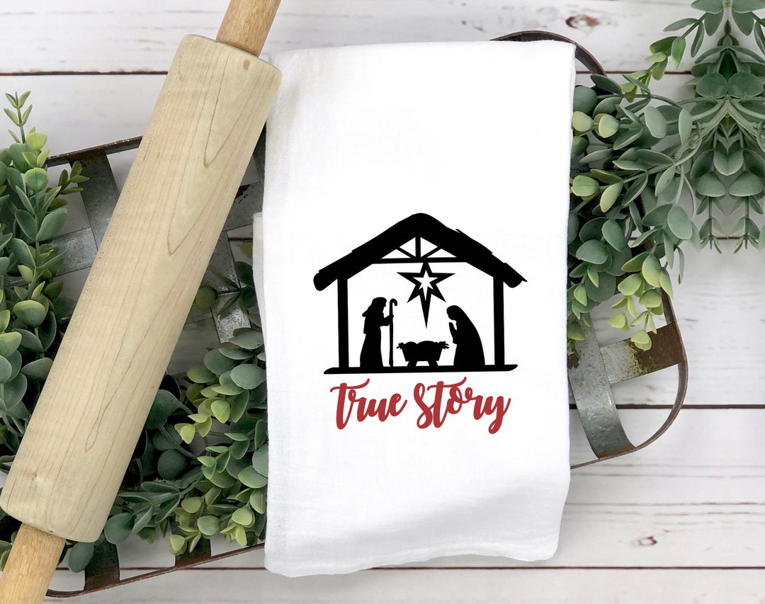 Nativity Hand Towel, Nativity Kitchen Towel, Christian Christmas Decor ...