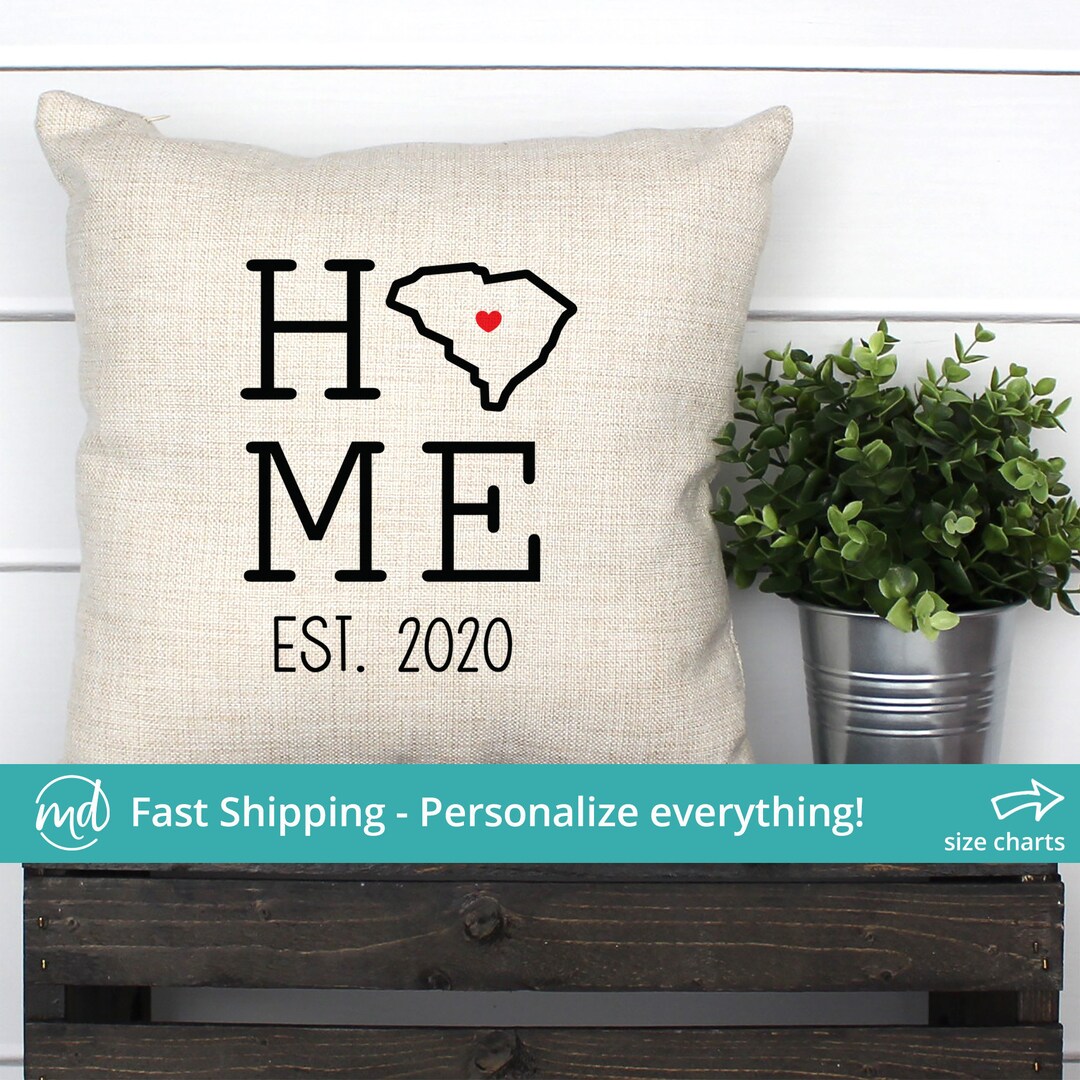New Home Gift Ideas, Custom State Pillow Covers, South Carolina Home ...