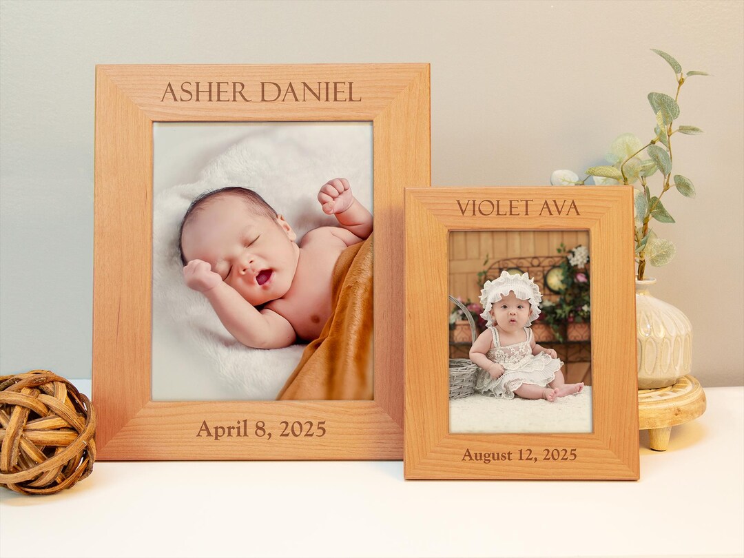 Personalized Baby Picture Frame, Photo Frame Baby Shower Gift, Custom ...