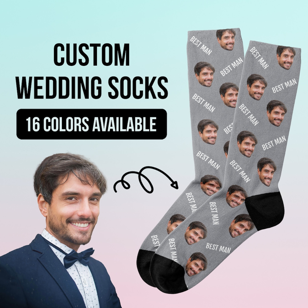 Personalized Wedding Socks, Fun Wedding Socks With Faces, Best Man ...