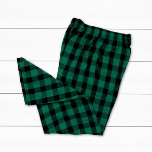 Green Buffalo Plaid Merry Christmas Family Pajamas Green | Etsy