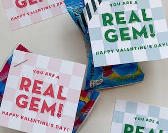 GEM OF A FRIEND Valentines Tag - Etsy