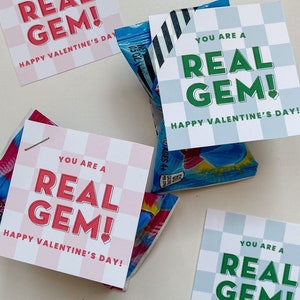 Printable Ring Pop Valentine Tag, You Are a Real Gem, Preschool ...