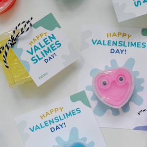 Printable Slime Valentine Tags for School Class, Preschool Valentine ...