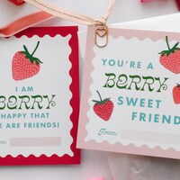 Valentine You Are Berry Sweet Tag Printable Fruit Snacks Fruit Strip ...
