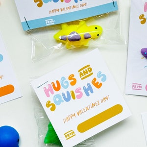 Printable Mochi Squish Toy Valentine Tag, Card, Hugs and Squishes, Non ...