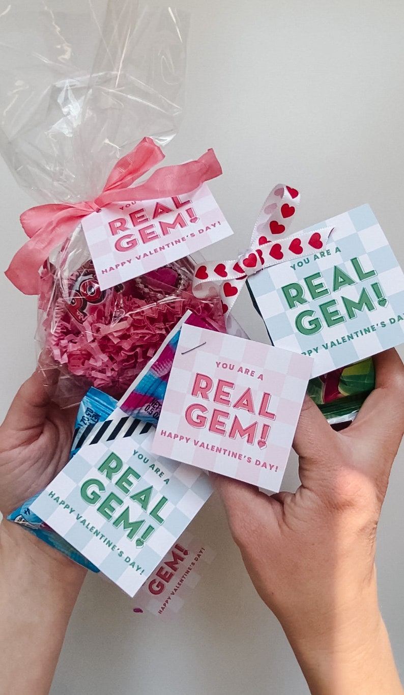 Printable Ring Pop Valentine Tag, You Are a Real Gem, Preschool ...