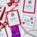 Printable Fruit Snack Valentine Tag, Berry Classroom Valentines for ...
