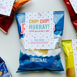 Printable Chip Valentine Tag, Chip Chip Hurray, Valentines for Kids ...