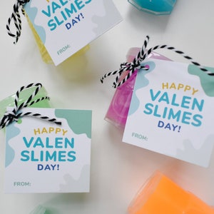 Printable Slime Valentine Tags for School Class, Preschool Valentine ...