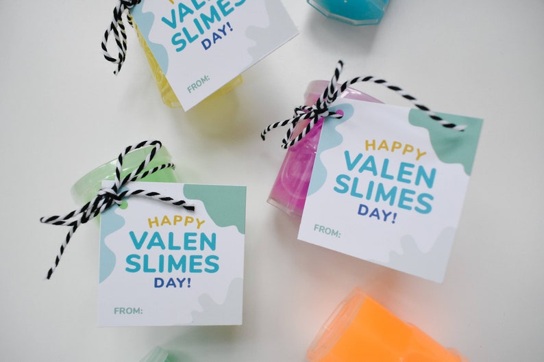Printable Slime Valentine Tags for School Class, Preschool Valentine ...