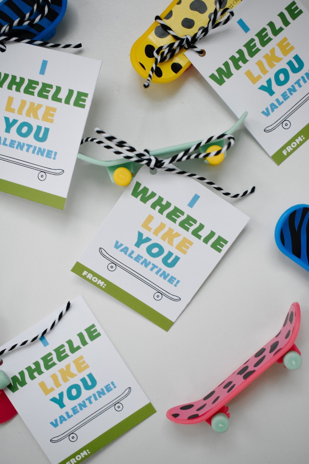 Printable Skateboard Valentine Tag, I Wheelie Like You, Classroom ...