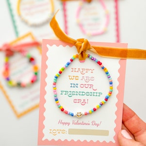 Printable Friendship Bracelet Valentine Tag, Friendship Era, Galentine ...